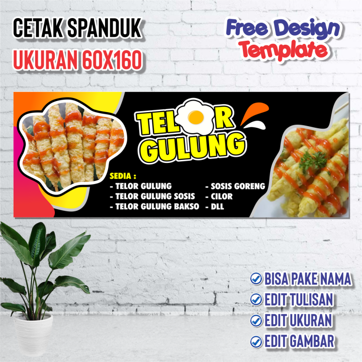 CETAK SPANDUK / BANNER COSTUM TELUR GULUNG UK 60X160 | Lazada Indonesia