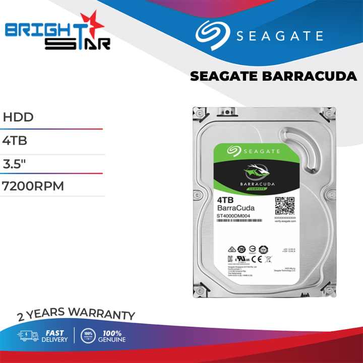 INTERNAL HDD / SEAGATE BARRACUDA / 4TB / 3.5" / 7200RPM / 2Y WARRANTY ...