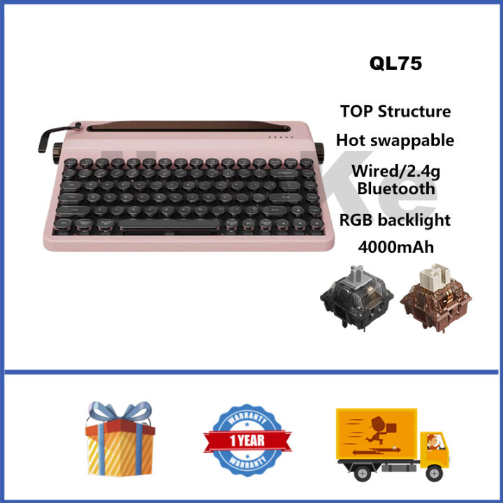YUNZII QL75 Wireless Mechanical Keyboard 75% Hot swappable RGB TOP ...