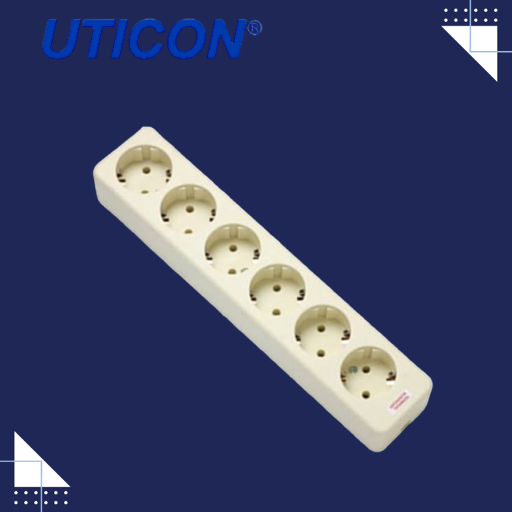 UTICON STOP KONTAK ARDE 6 LUBANG PUTIH ST-168 ST168 2P LOBANG SNI ORI ...