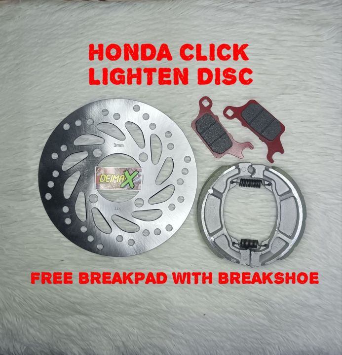 HONDA CLICK LIGHTEN DISC (FREE BREAK PAD) SET WITH REAR BREAK SHOE ...