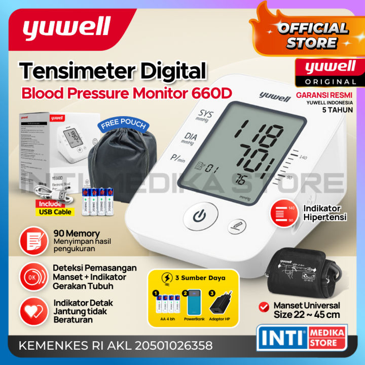 YUWELL - Tensimeter Digital YE 660D | Tensi Pengukur Tekanan Darah | Lazada Indonesia