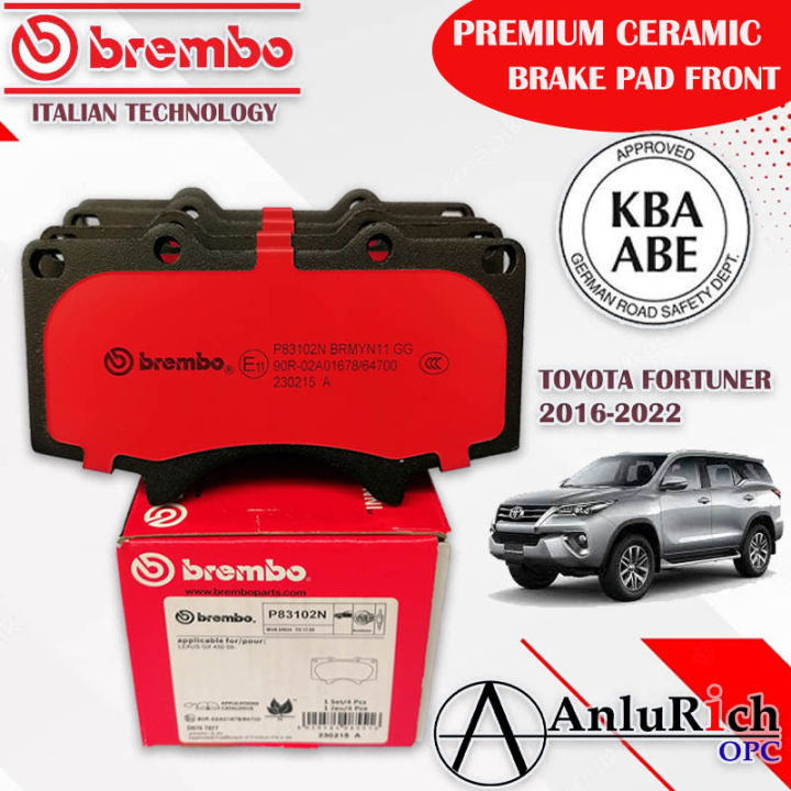 BREMBO Brake Pad Front Toyota Fortuner 2016-2022 w/Free Brake Cleaner ...