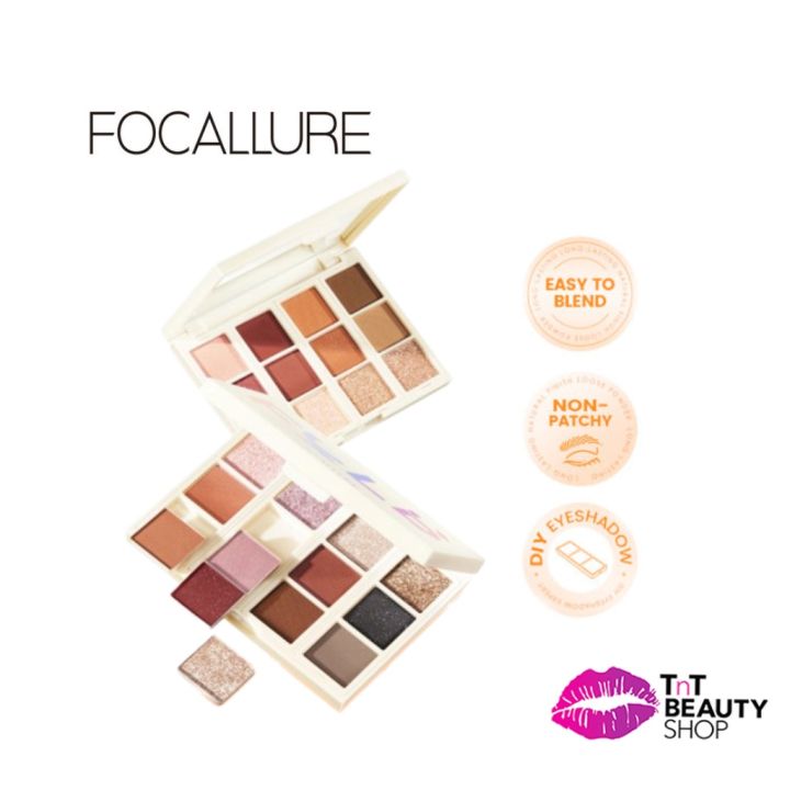 FOCALLURE Pro-palette DIY Eyeshadow Palette Expert 6 Tekstur Pigmen Tinggi Lembut Halus Mudah ...