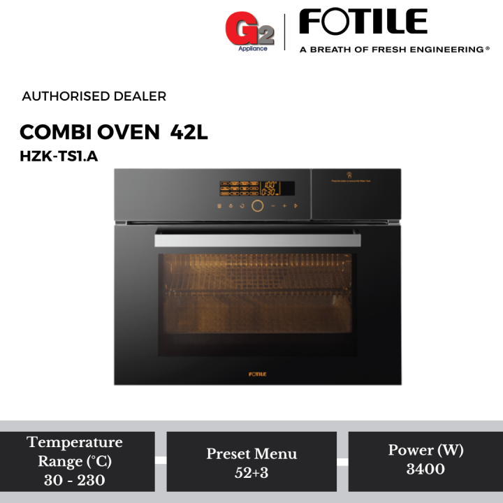 FOTILE 42L 4-IN-1 BUILT-IN COMBI OVEN HZK-TS1.A (STEAM, BAKE, AIR FRY ...