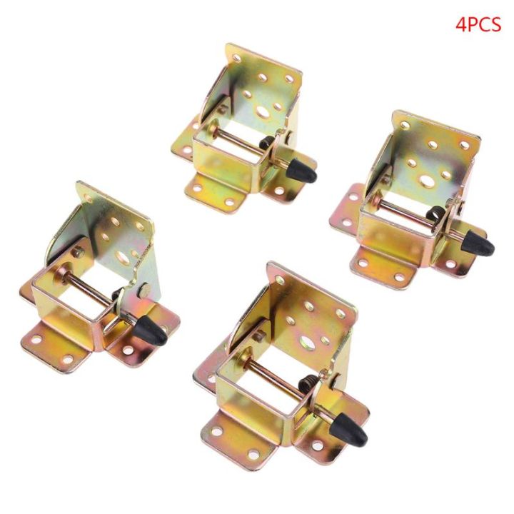 4 Pcs 90 Degrees Locking Folding Hinge Chair Leg Bracket Self-locking ...