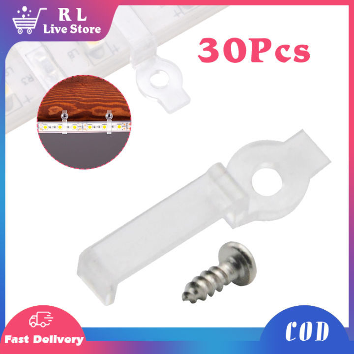 30pcs LED Light Strip Mounting Bracket Fixing Clips Included Screws ...