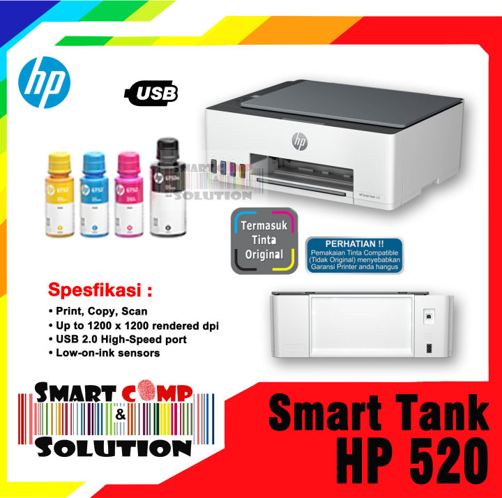 Printer HP Smart Tank 520 - All In One Printer HP 520 Print Scan Copy ...