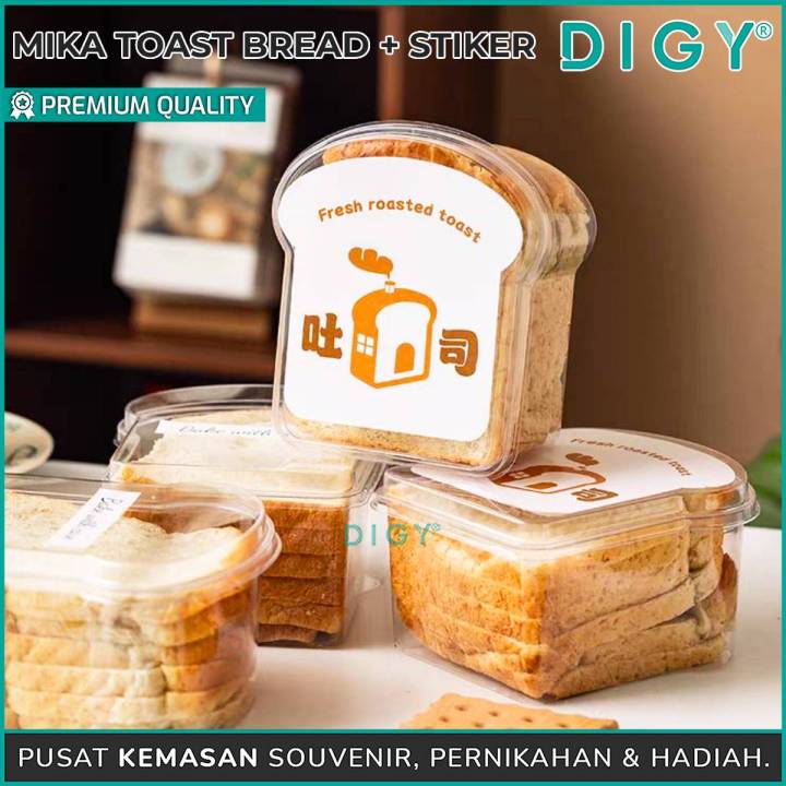 Mika Toast Bread + Sticker / Mika Roti Tawar / Mika Roti Bulat / Kotak ...