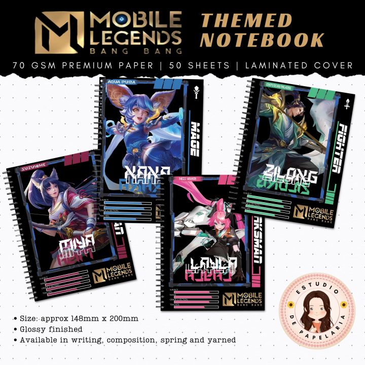 Estudio | MLBB Mobile Legends Inspired Theme Notebooks Tank Edition ...