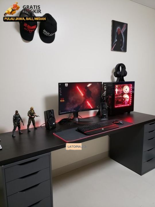 Meja Game Rog Custom Non Rakitan Panjang 150 cm Lebar 50 cm Tinggi 80 ...