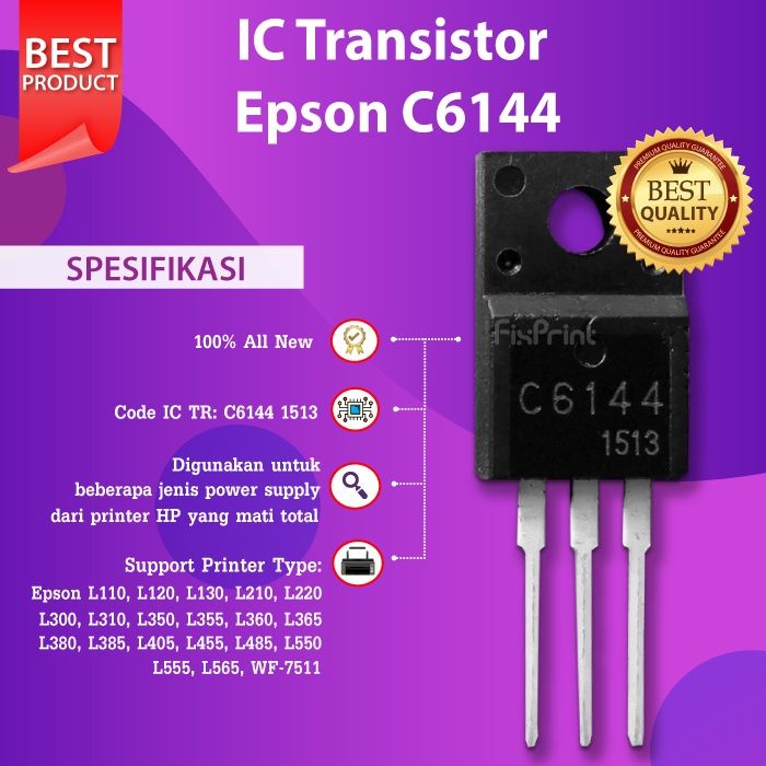 1 SET IC Transistor A2222 C6144 TR Mainboard Epson L120 L121 L360 L565 ...