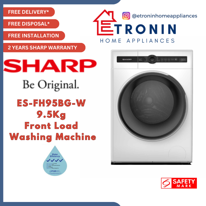 Sharp ES-FH95BG-W 9.5Kg Front Load Washing Machine | Lazada Singapore