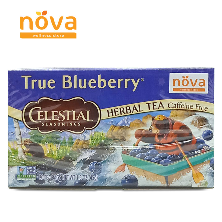 Celestial Seasonings True Blueberry Herbal Tea Caffeine Free 45g (box ...