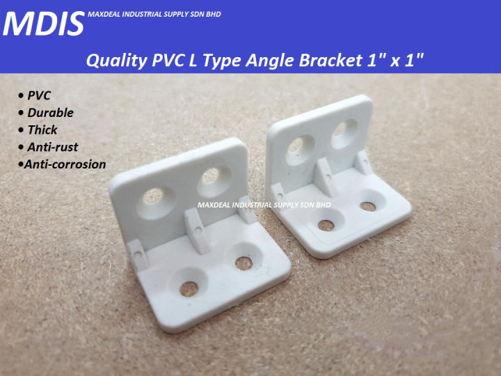Quality PVC White L Type Angle Bracket 1" / Shelf Support L Bracket ...