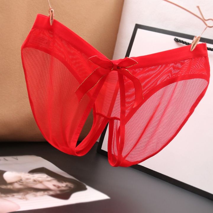 【BLUEHOPE】 Women's Lace Crotchless Thong G string Panties with Open ...