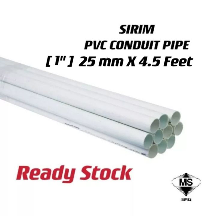 PVC ELECTRICAL CONDUIT PIPE [ SIRIM APPROVE ] 25 MM [ 1" ] X 4.5 FEET ...
