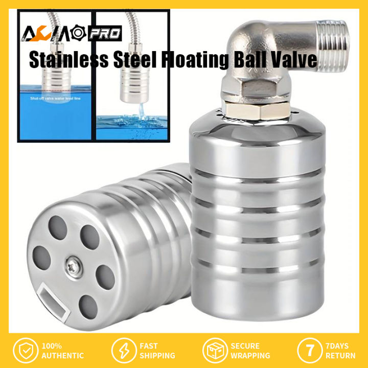 AumoPro 1/2'' 3/4'' Stainless Steel Floating Ball Valve Automatic Water ...