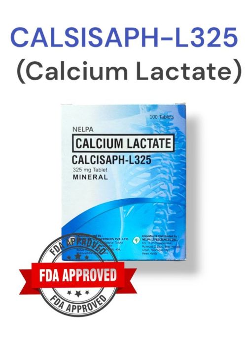 CALCISAPH-L325 (Calcium Lac tate) 325mg 100's/box Expiry April 2025 ...
