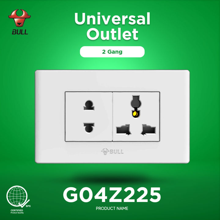 BULL 2 Gang Combined Wall Socket G04Z225 | Lazada PH