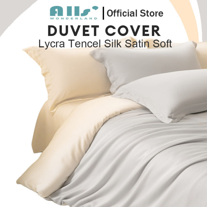 Alls' Wonderland Tencel Lyocell Duvet Cover Super Soft 1200TC Ice Silk Quilt Cover With Zipper ...