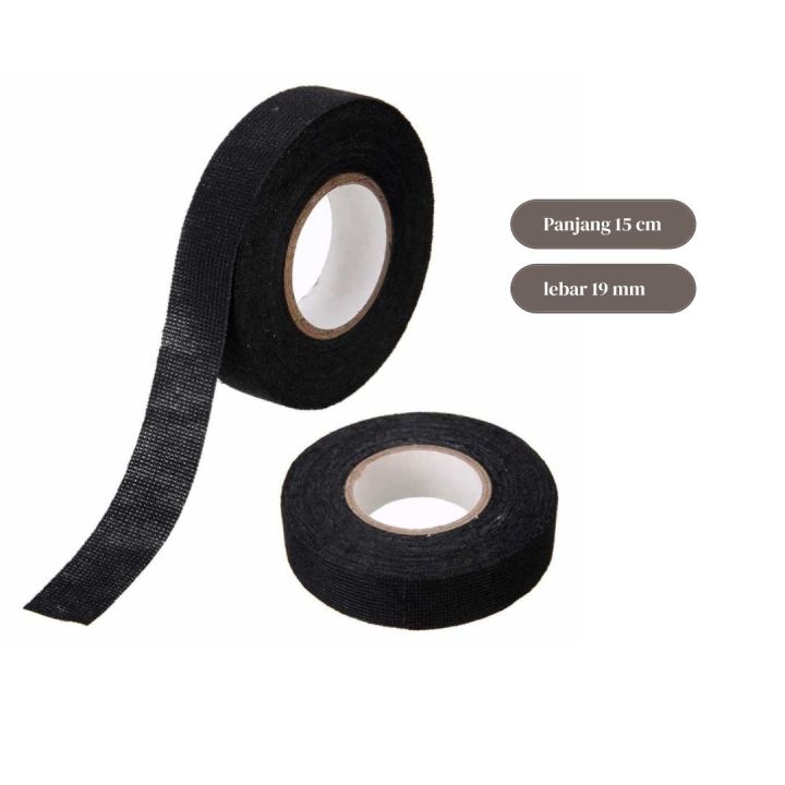 Lakban Solatip Kain Hitam Isolasi Kabel Otomotif Cloth Tape 15M ...