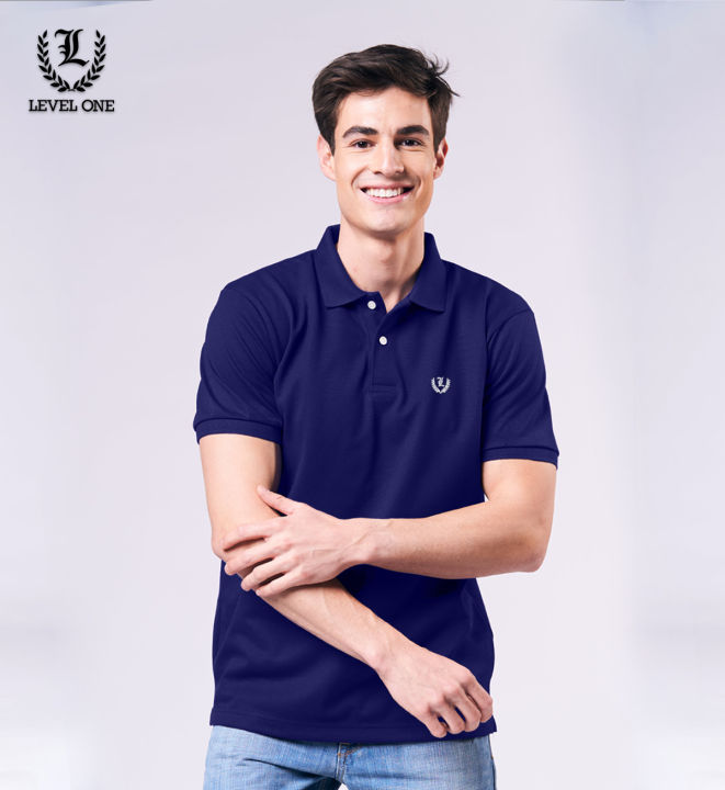 Level One Men's Polo Shirt with "L" Crest Embroidery | Lazada PH
