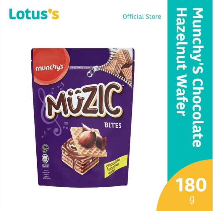 Munchy'S Muzic Chocolate Hazelnut Maestro Wafer Cubes 180G | Lazada