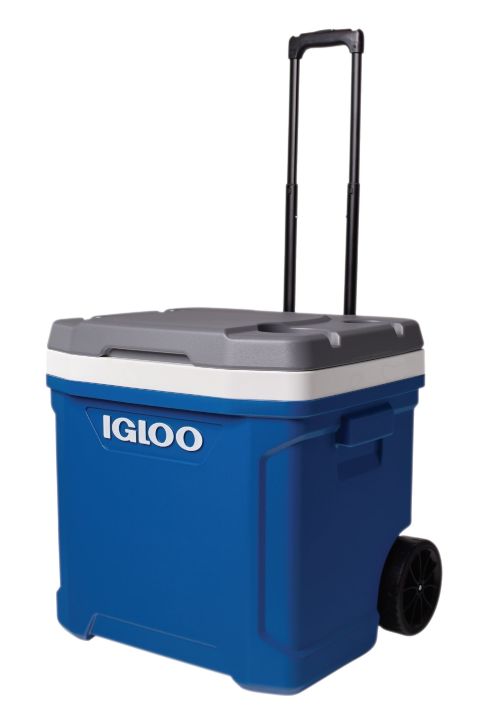 IGLOO Ice Cooler Box Latitude 60 Quarts (56 Ltr) Blue with Rollers ...