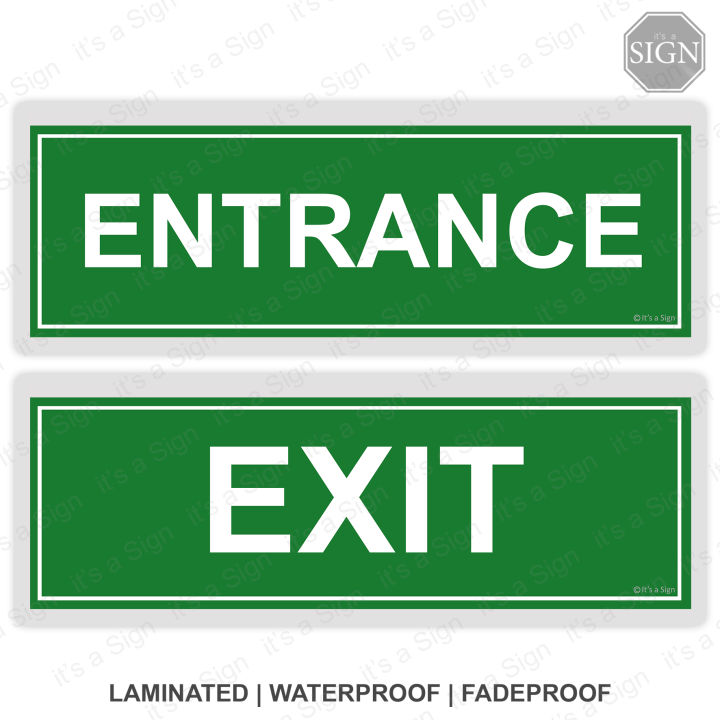 Entrance Exit - Laminated Signage Label - It's a Sign | Lazada PH