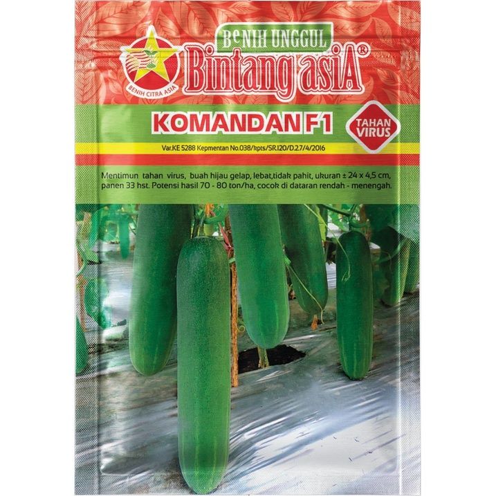 Benih Mentimun Timun KOMANDAN F1 20 Gram Cap Bintang Asia PT Benih ...