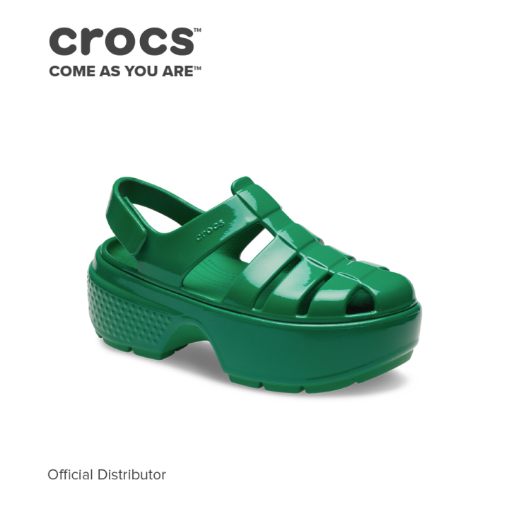 Crocs Unisex Stomp Fisherman High Shine Sandal in Green Ivy | Lazada PH