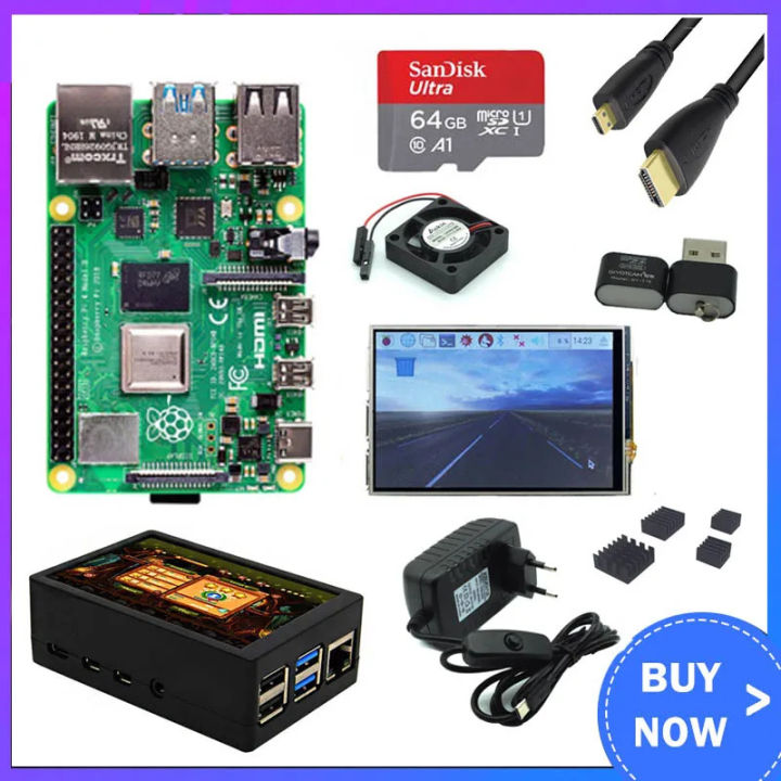 Raspberry Pi 4 Model B 2GB/4GB Kit Board + Power Adapter + Case + 32 ...
