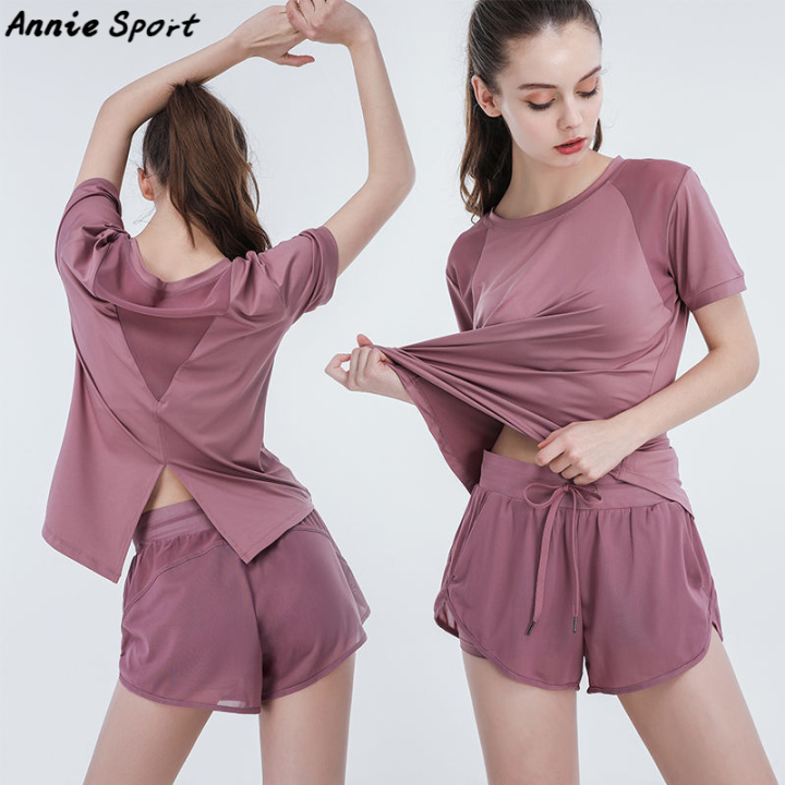 Annie-Sport Plus Size Loose Sports Suit Women's Summer Yoga Workout Clothes Thin Fit Fitness ...