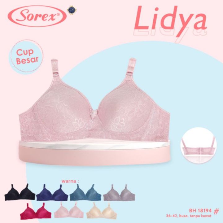 Bra BH Sorex 18194 Tanpa Kawat Busa Tipis Cup Besar | Lazada Indonesia