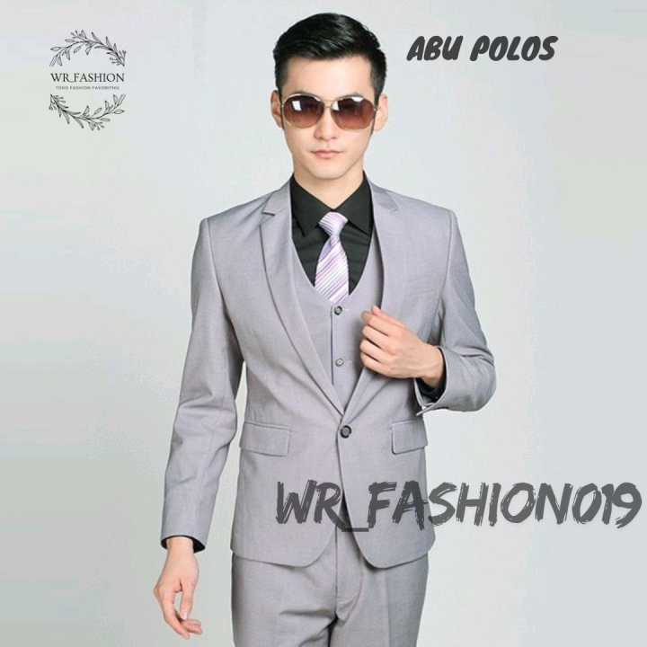 Jas blazer pria full abu slimfit / Jas formal wisuda pria dan wanita ...