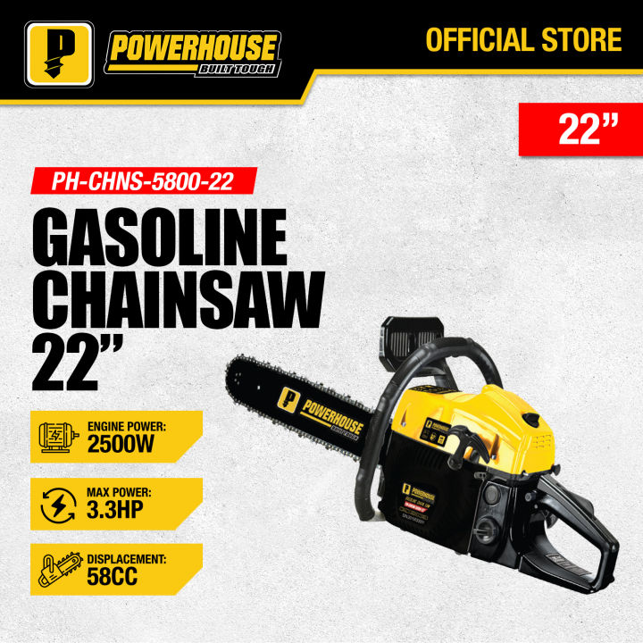 POWERHOUSE USA 22 inches Gasoline Chainsaw / Power Saw High Power ...