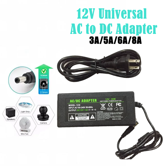 AC/DC 12V Multi Purpose Power Adaptor Efficient & Stable 12V 3A / 5A ...