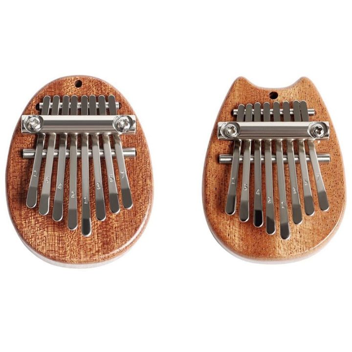 2 Pcs Mini Thumb Piano 8-Key Kalimba Piano Portable Wood Finger Thumb ...