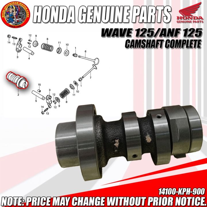 WAVE 125/ ANF 125 CAMSHAFT COMPLETE (HPI) (Genuine: 14100-KPH-900 ...