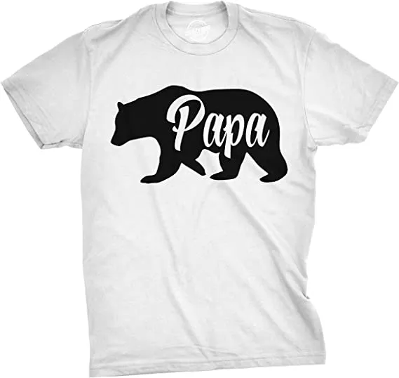 Mens Papa Bear Funny Shirts for Dads Gift Idea Humor Novelty Tees Family T Shirt Tshirt Black ...