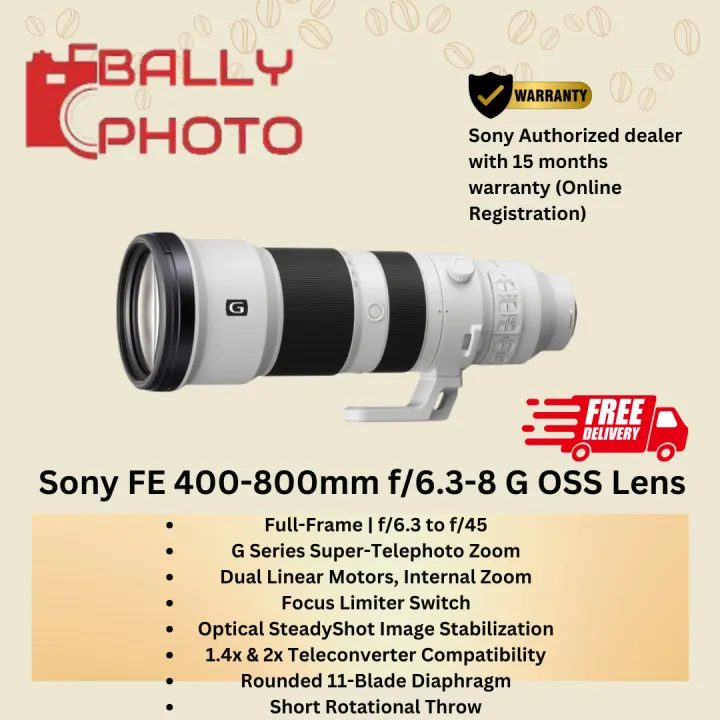 Sony FE 400-800mm f/6.3-8 G OSS Lens (Sony E) I SEL400800G | Lazada ...