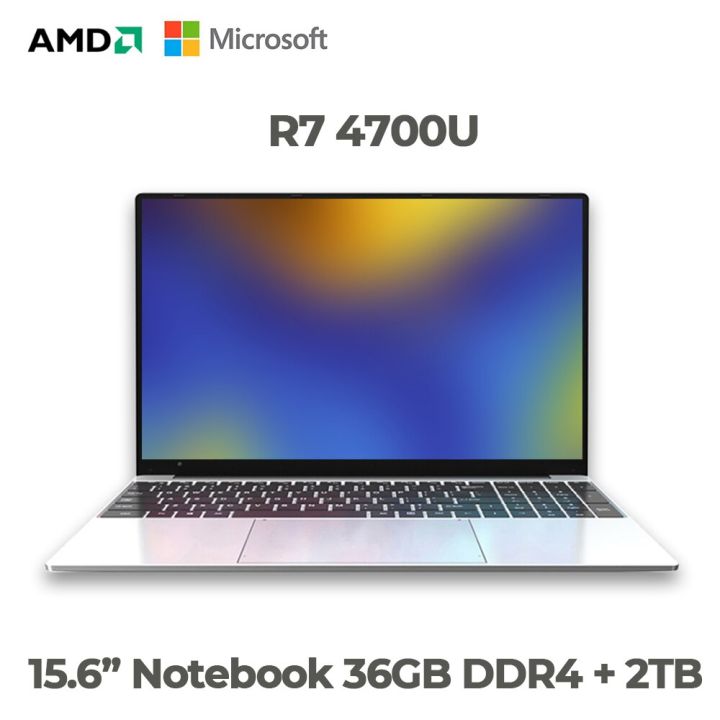 ใหม่15.6นิ้วแล็ปท็อปโลหะ Ultrabook AMD Ryzen 7 4700U Octa Core 36GB ...