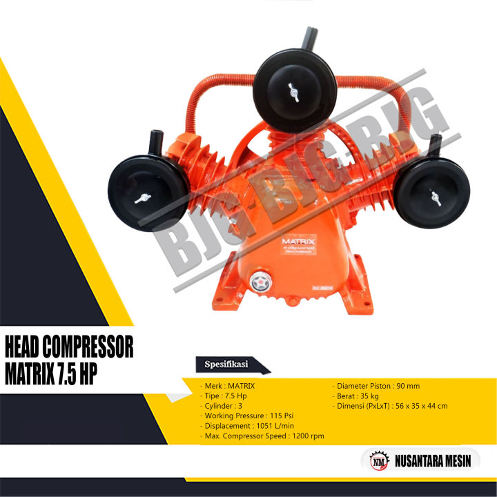 KEPALA KOMPRESOR / HEAD COMPRESSOR MATRIX 7.5 HP 3 CYLINDER | Lazada ...