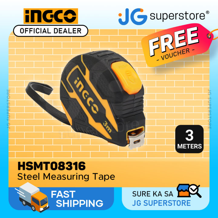 INGCO 3m Steel Measuring Tape (Metric/Inch) Continuous Marking Blade ...