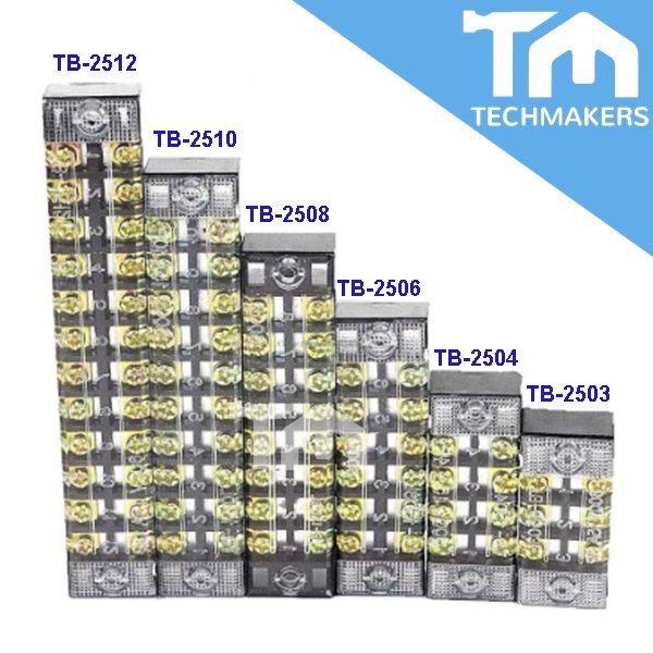 TB-25 3/4/5/6/8/10/12/13 Fixed Barrier Terminal Block 600V, 25A | Lazada