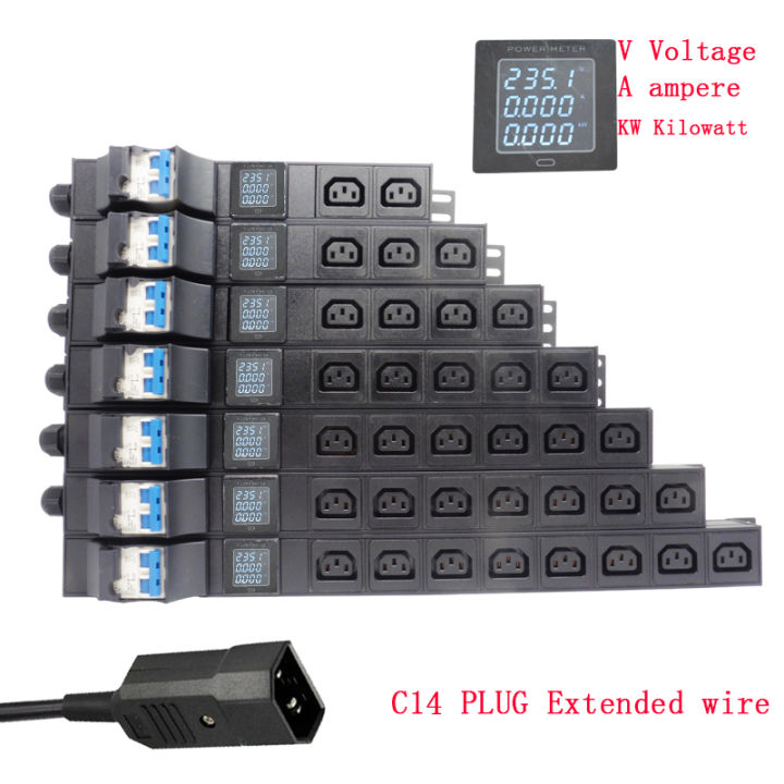 PDU Power Distribution Unit 2-18 Ways Extension Socket Outlet Metal Power Strip Surge Protector ...