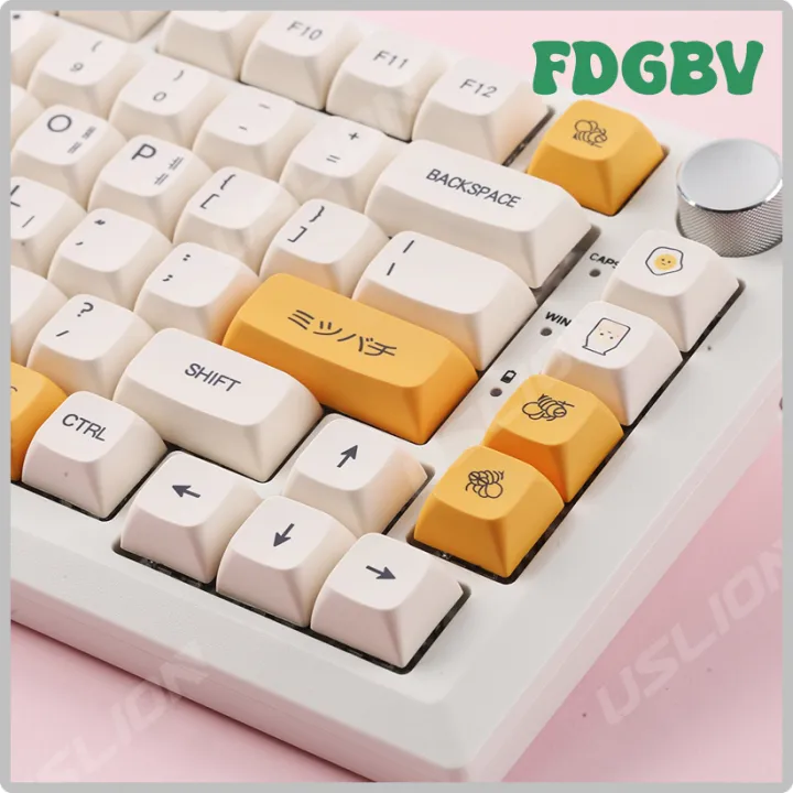 FDGBV XDA PBT Keycaps 140 Keys Korean Japanese English Set Dye Sub ...