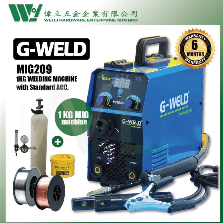 G-WELD MIG209 1KG MIG Welding Machine welding set mig gas gasless ...