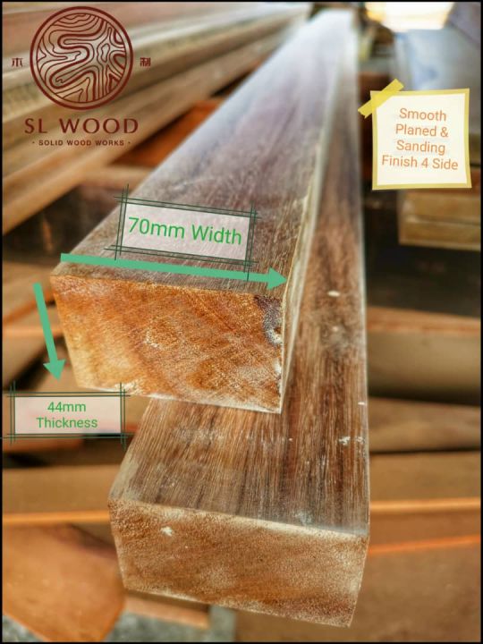 Giam Solid Wood Timber Smooth Finish 44(T)mm × 70(W)mm = 2,3,4,5,6,7'(L ...